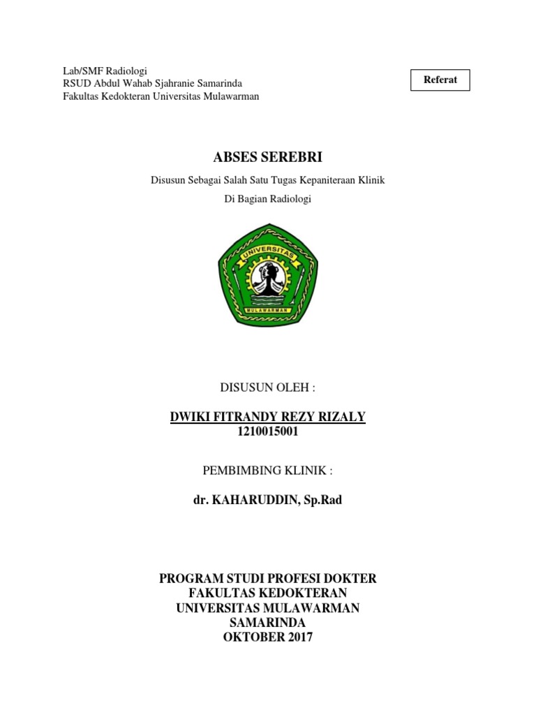 Referat Abses Serebri Radiologi | PDF