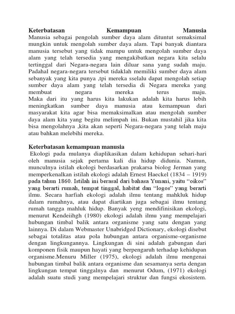 Keterbatasan Kemampuan Manusia | PDF