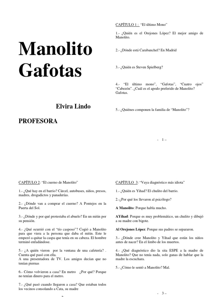 Libro Manolito Gafotas Profesor | PDF