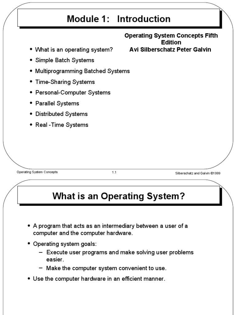 Overview of Operating System Concepts | PDF | Operating System ...