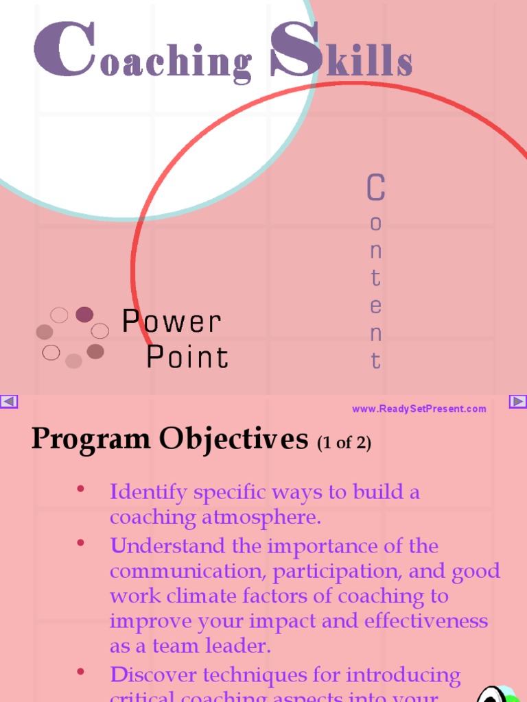 Coaching Skills Power Point 4143 | PDF