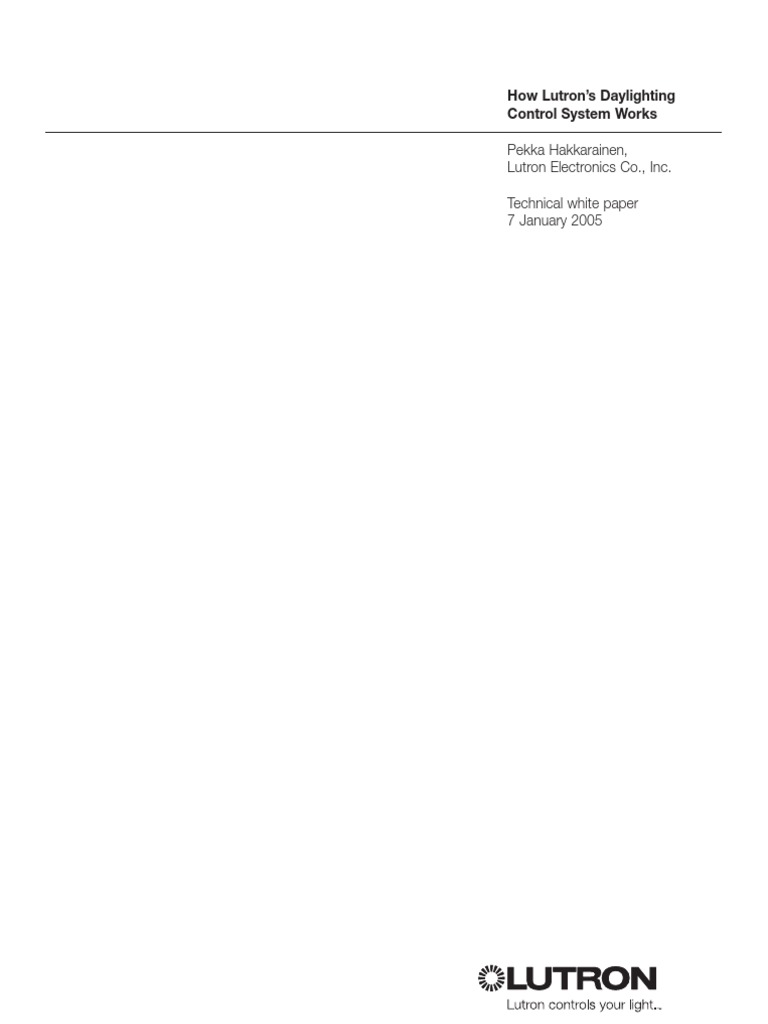 Day Lighting White Paper | PDF | Lighting | Light