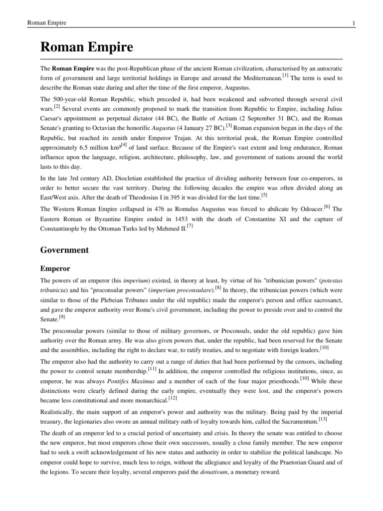 Roman Empire | PDF | Roman Empire | Augustus