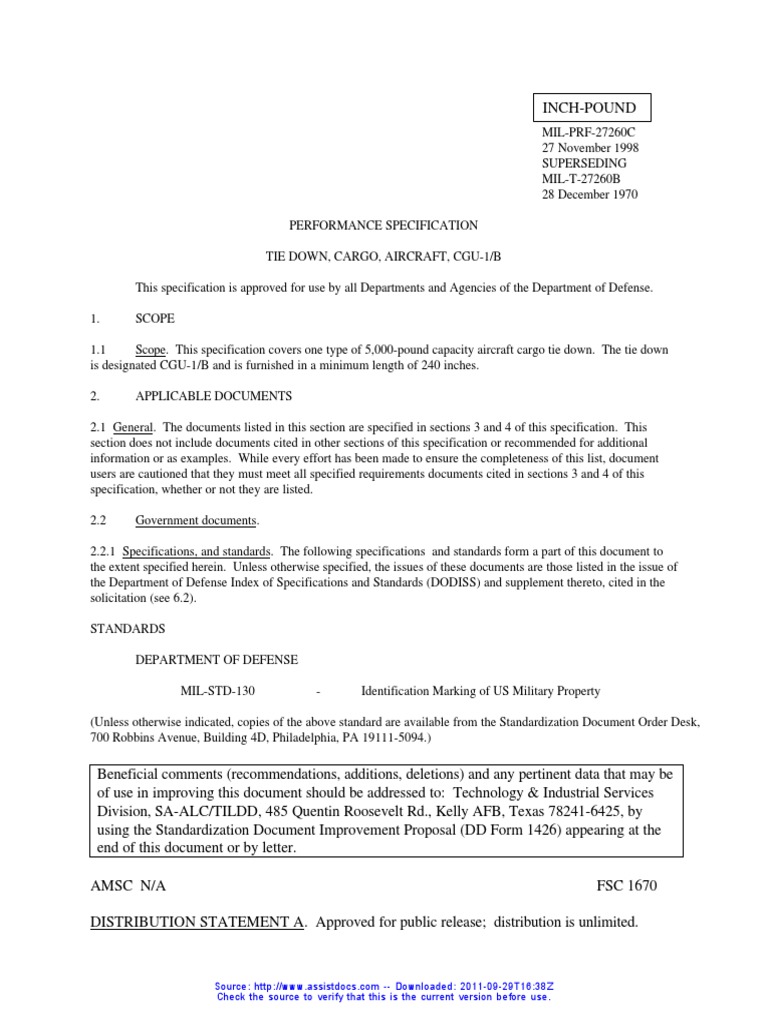 Mil PRF 27260 | PDF | Specification (Technical Standard) | Packaging ...