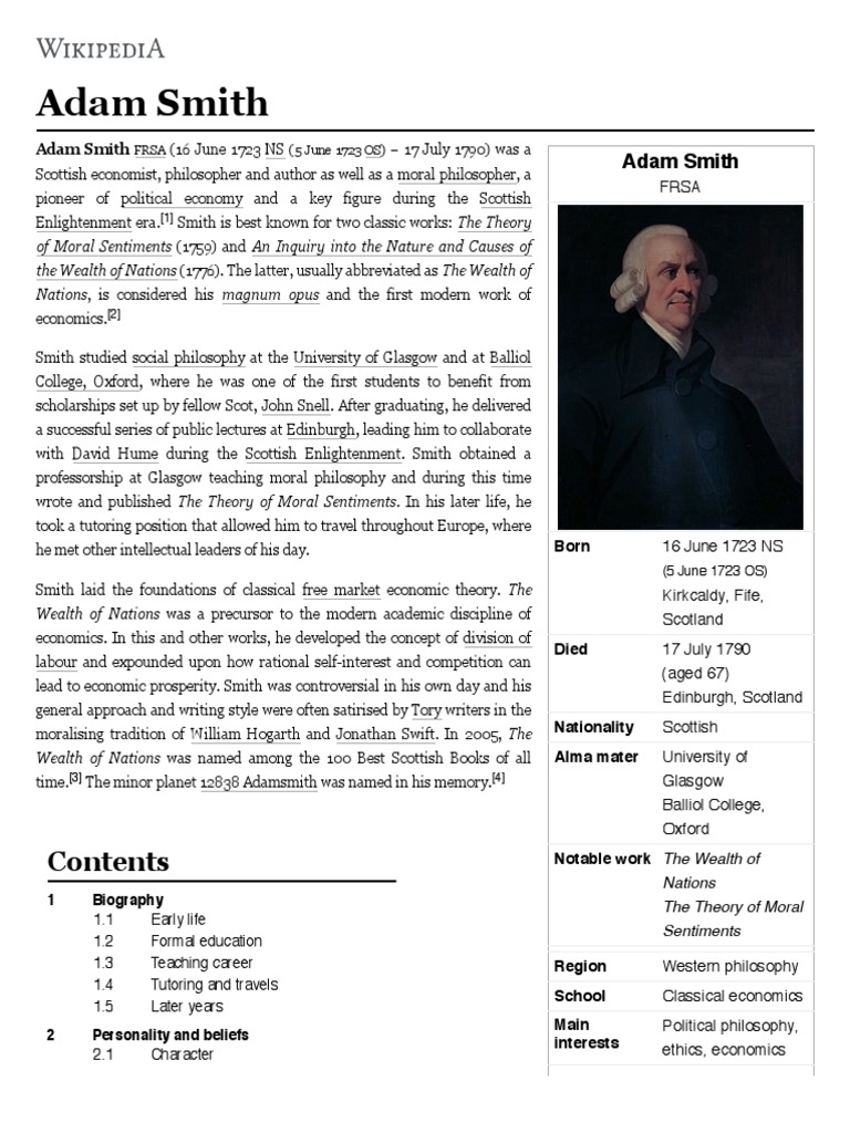 Adam Smith | PDF | Adam Smith | The Wealth Of Nations