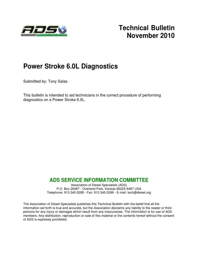 Ford 6.0L No Start Diagnostic Guide | PDF | Turbocharger | Fuel Injection