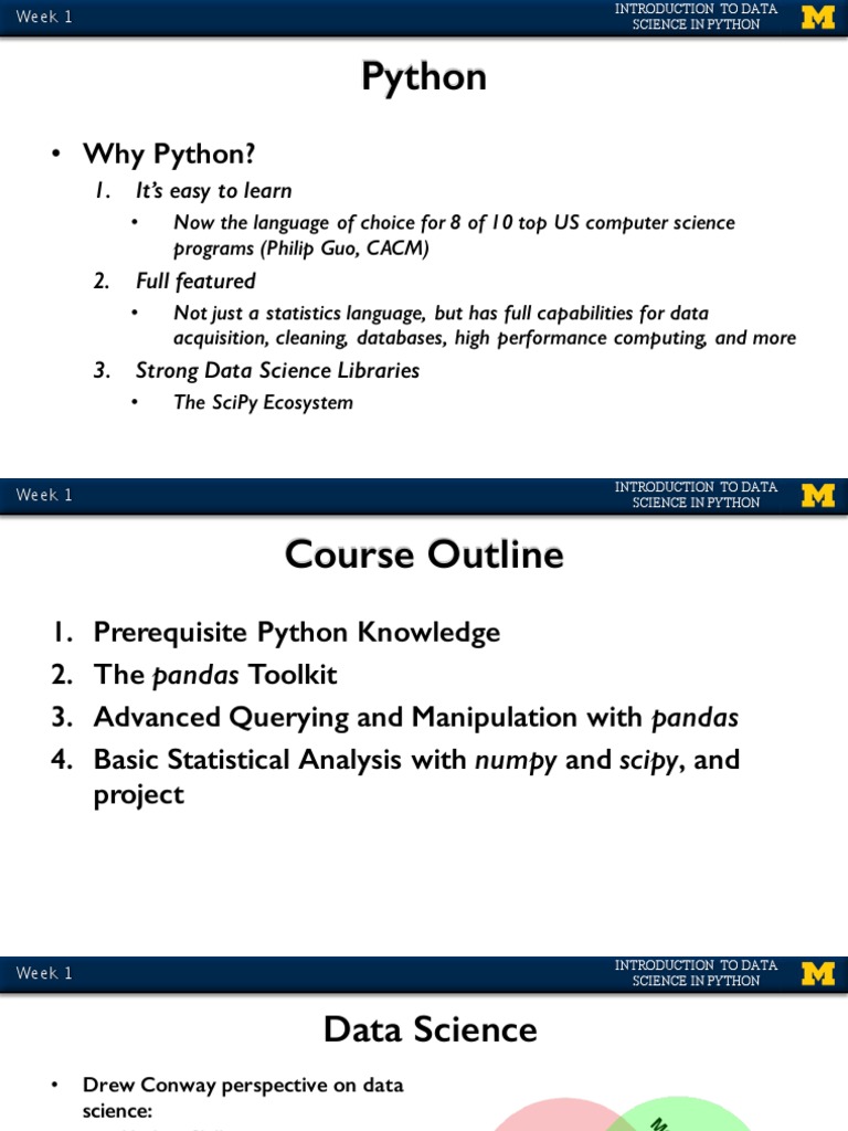 Introdatasciencepython Week1 | PDF