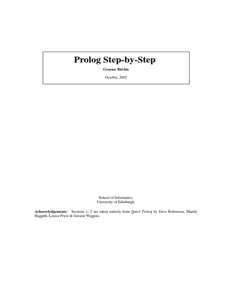 A Guide to Learning Prolog Programming Through Examples and Exercises ...