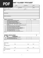 PTW Audit Checklist: DEPT.: Total No. of PTW Audited: Project ...