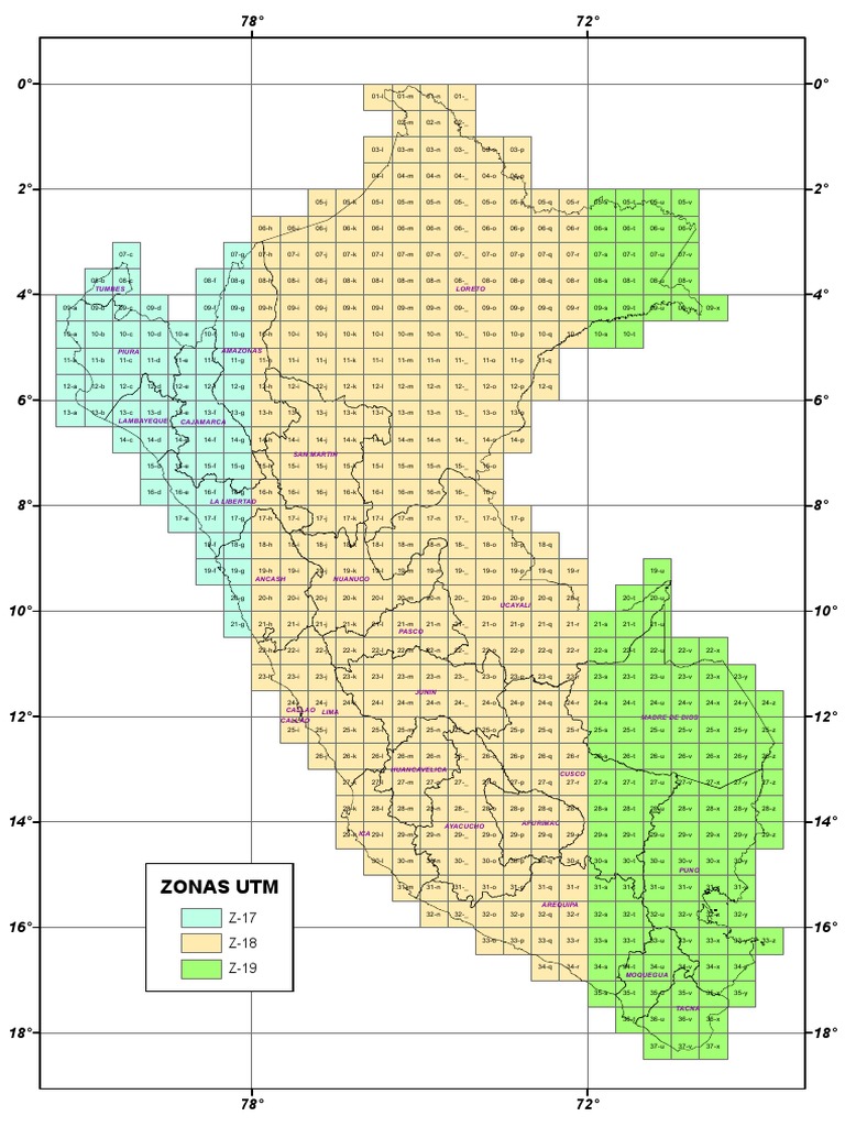 Mapa01 Peru Zonas UTM