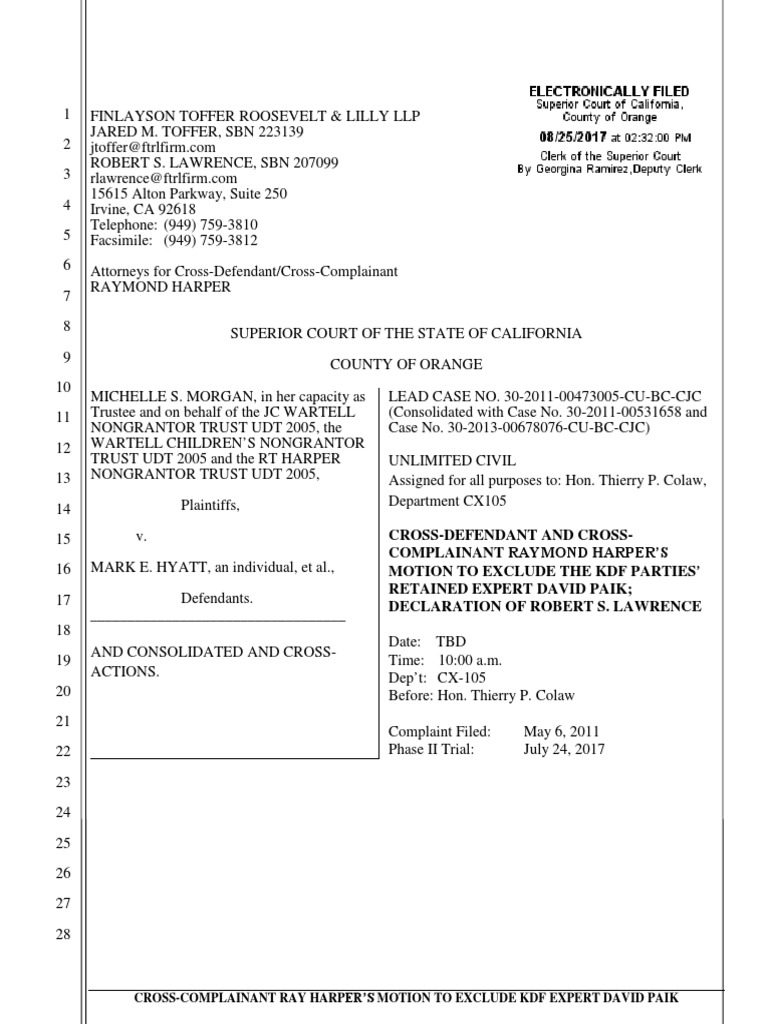 Motion to Exclude Expert Testimony of David Paik | Mail | Deposition (Law)