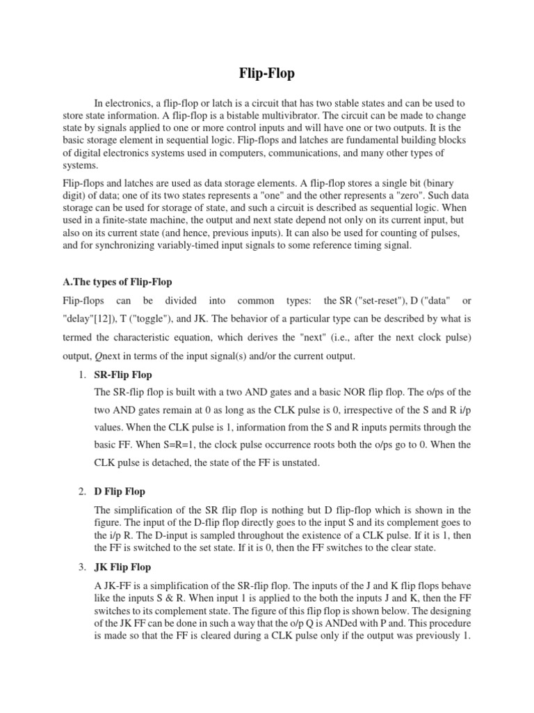 A.The Types of Flip-Flop | PDF | Electrical Circuits | Computer Engineering