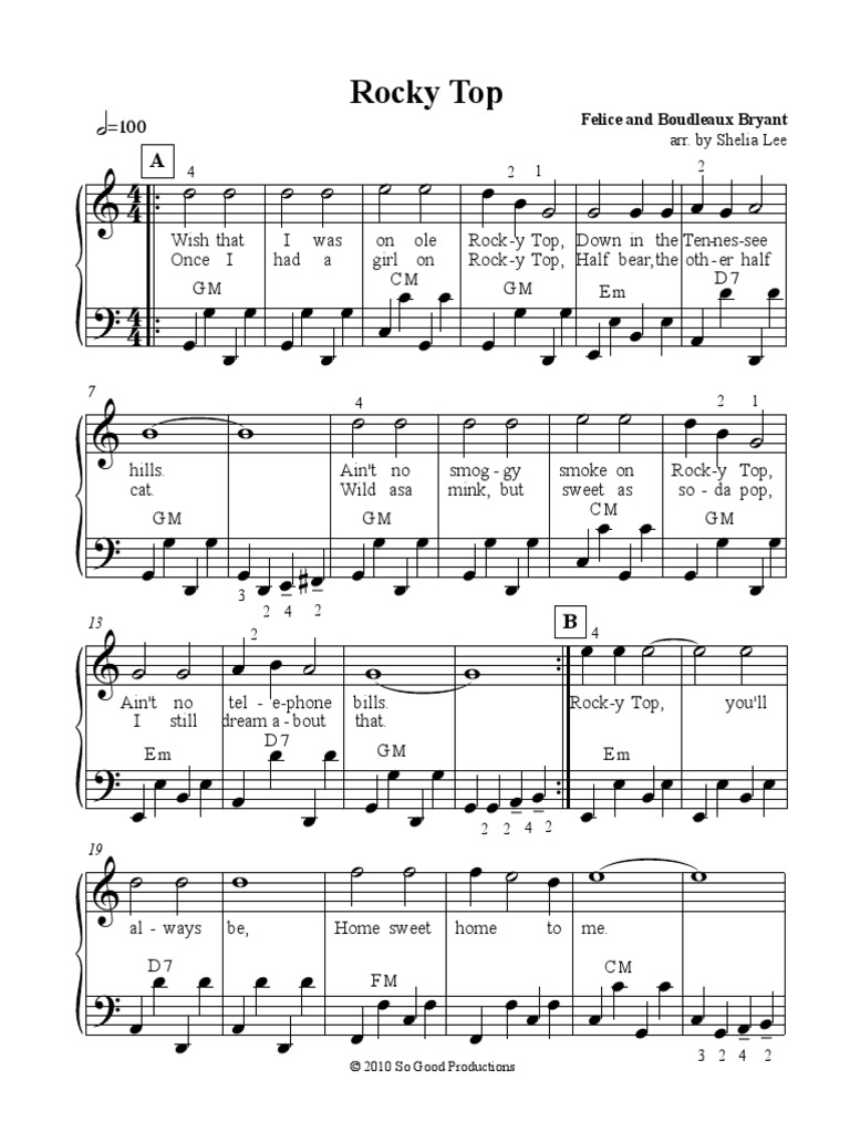 Rocky Top New Chords | PDF | Music Of The Southern United States ...