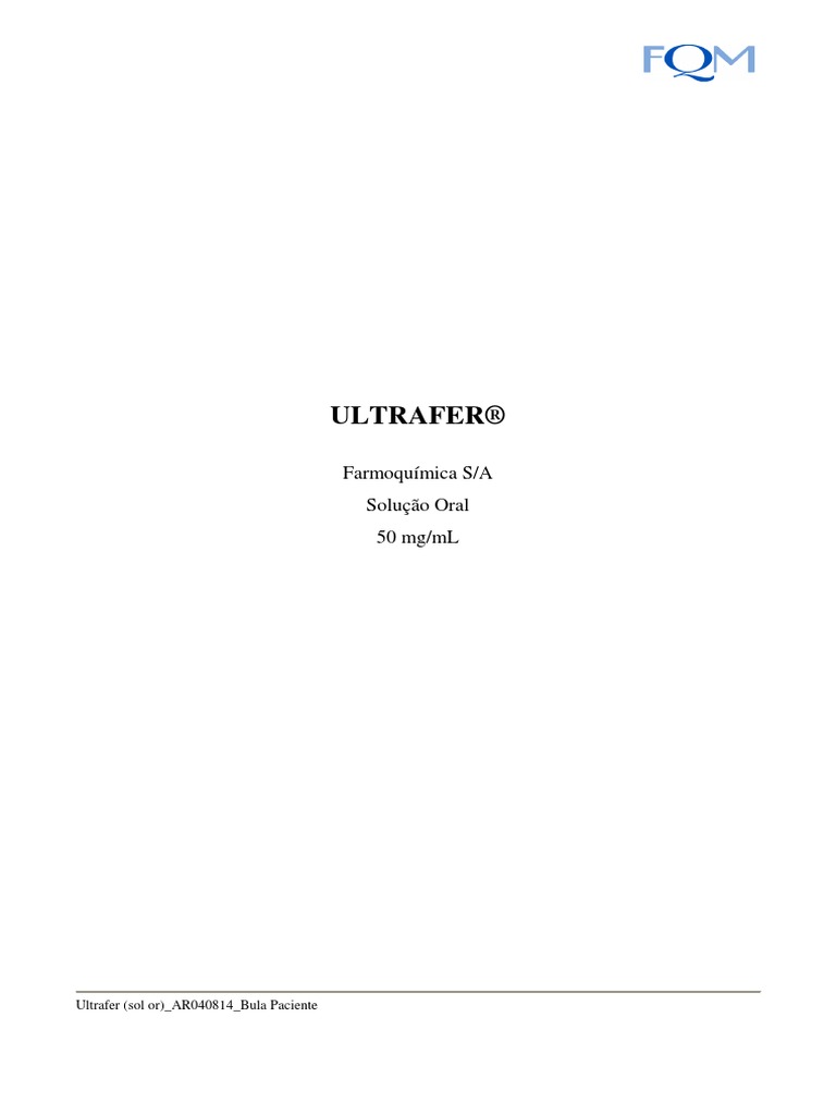 Ultrafer Bula Paciente | PDF | Anemia | Gravidez