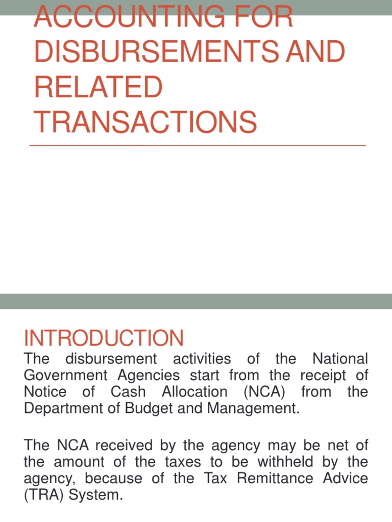 Accounting For Disbursements and Related Transactions | PDF | Payroll ...