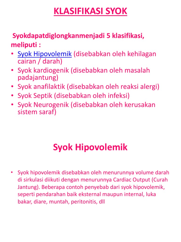 Klasifikasi Syok | PDF