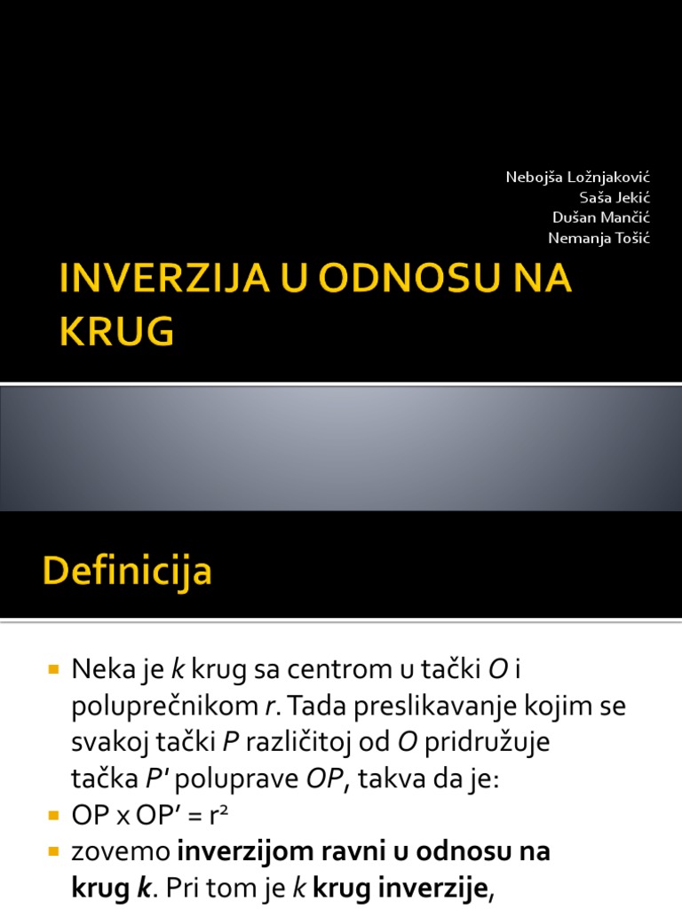 Inverzija U Odnosu Na Krug | PDF