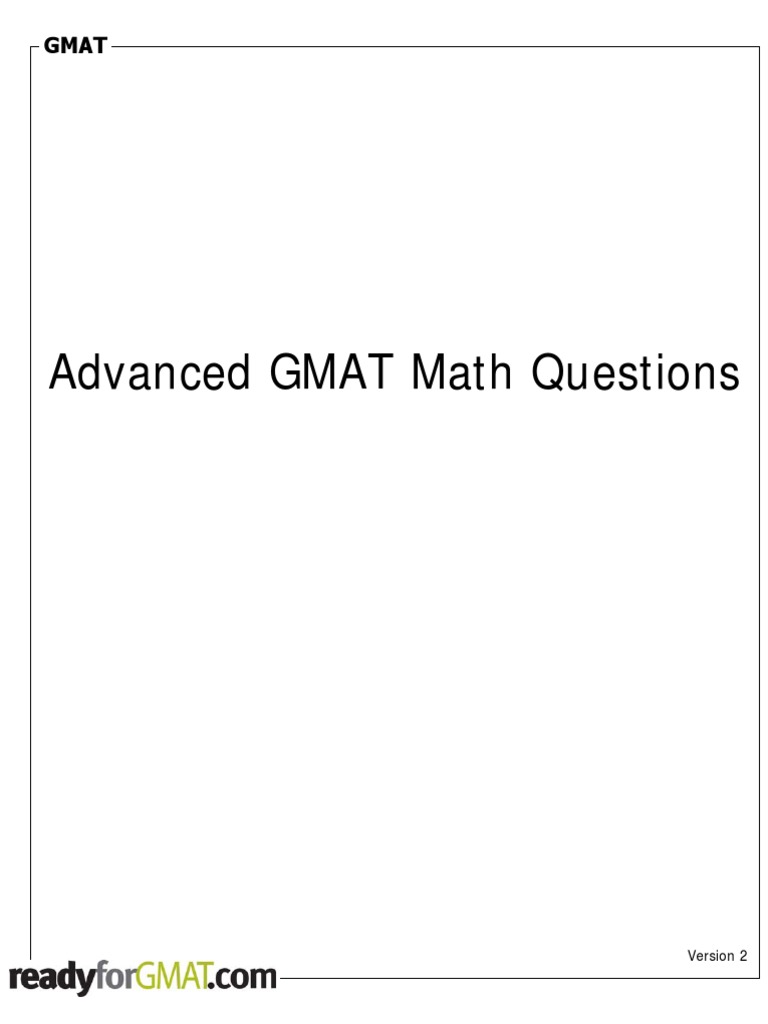Advanced GMAT Math Questions | PDF