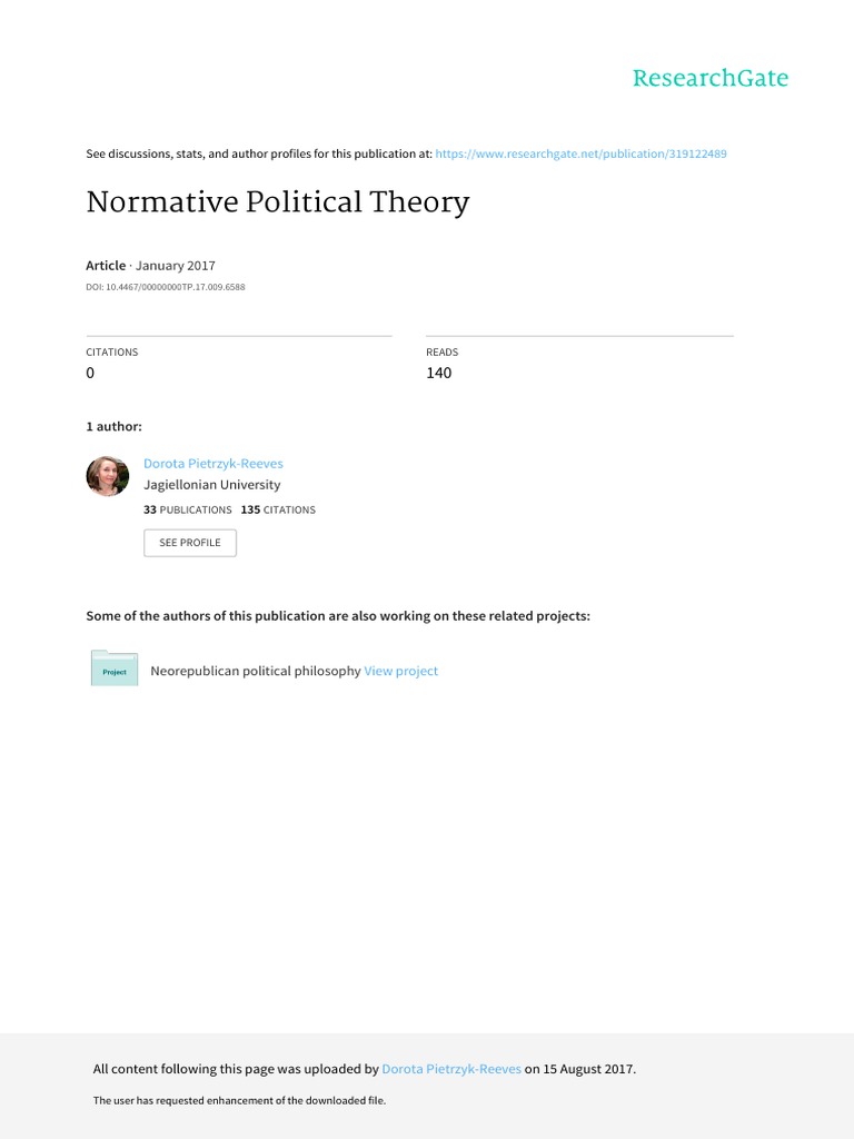 Understanding Normative Political Theory | PDF | Normative | Theory