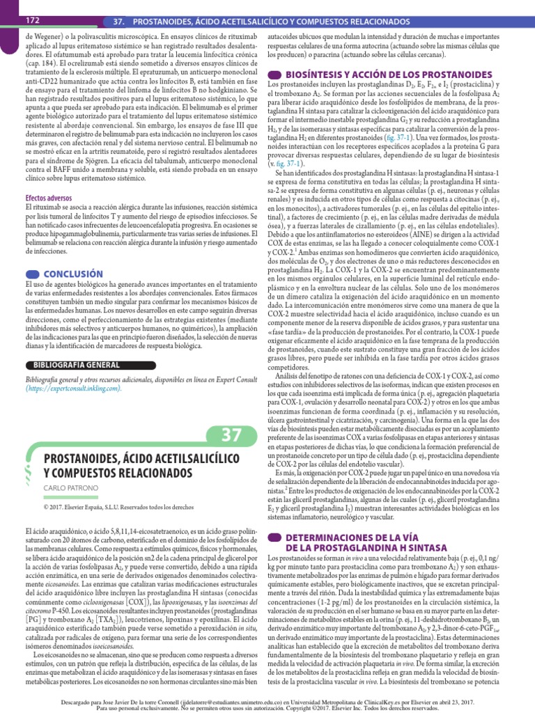Prostanoides y COX | Drogas antiinflamatorias no esteroideos ...