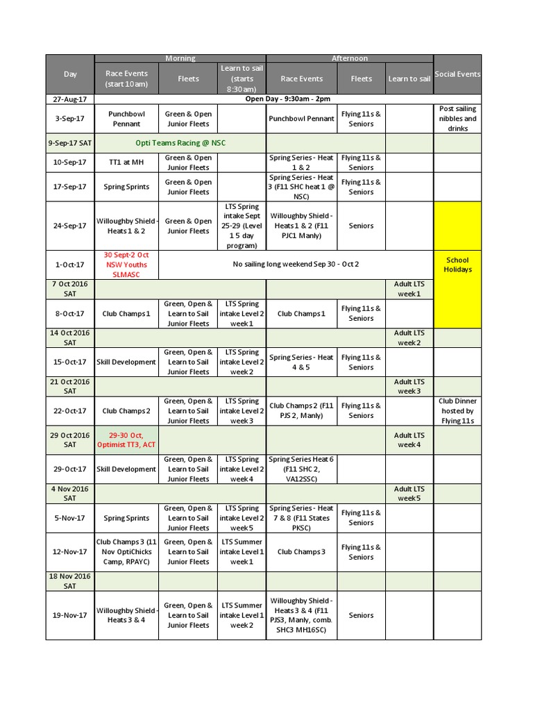 NSC Calendar 2017-18 v5 | PDF