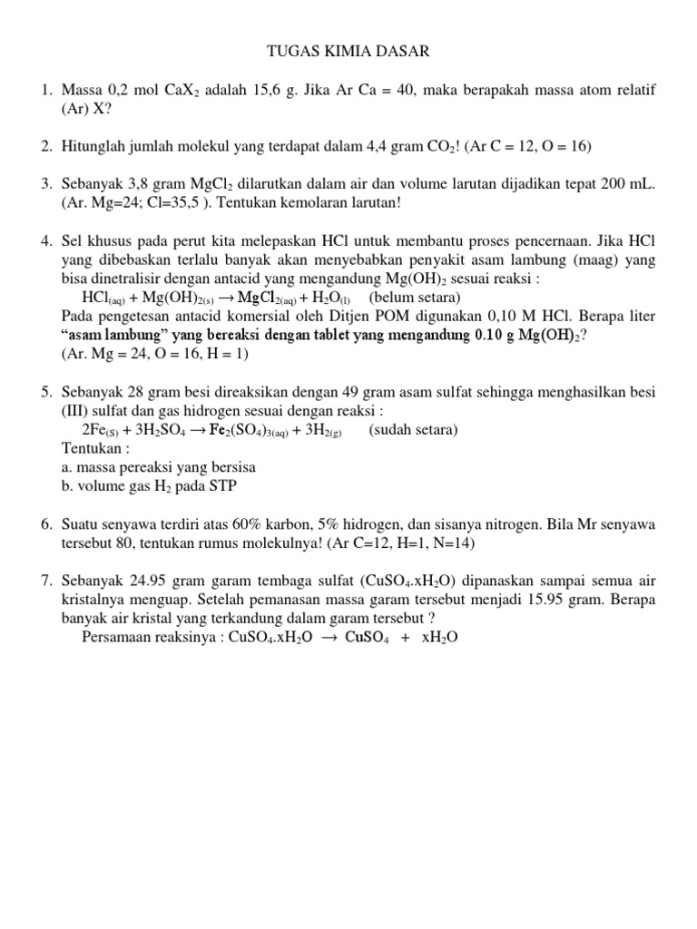 Tugas Kimia Dasar | PDF
