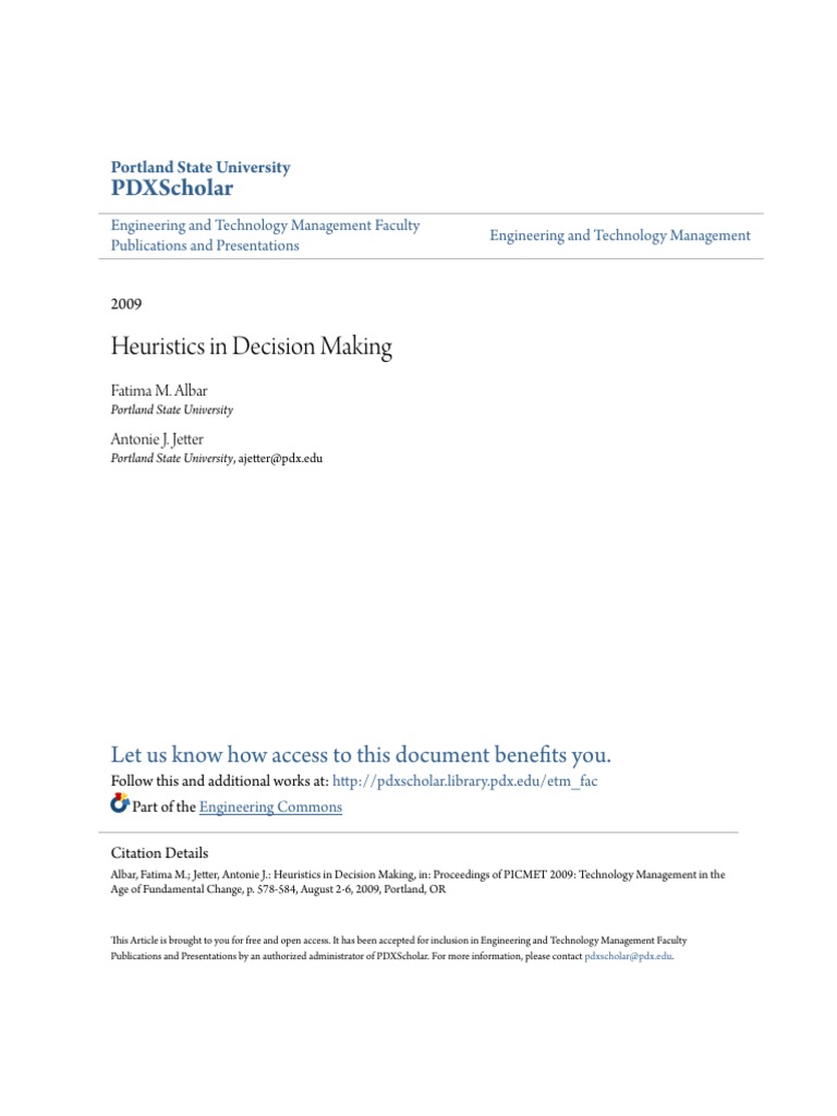 Heuristics in Decision Making | PDF | Rationality | Heuristic