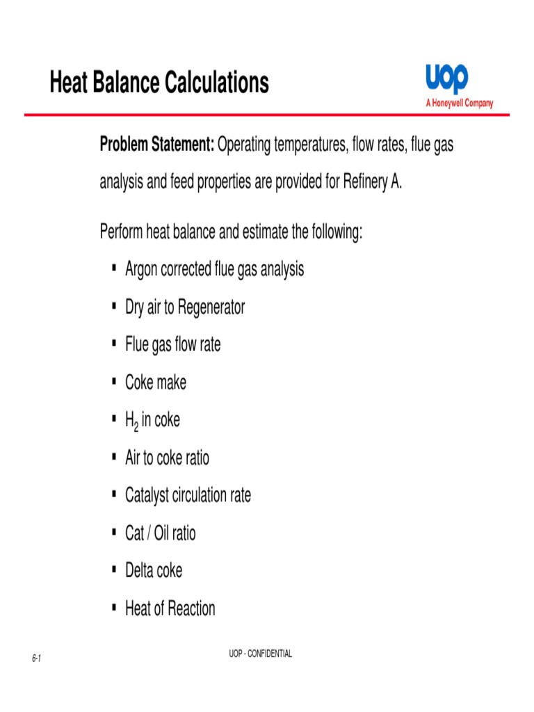 Heat Balance and UOP Calculations | PDF | Combustion | Chemical Reactor