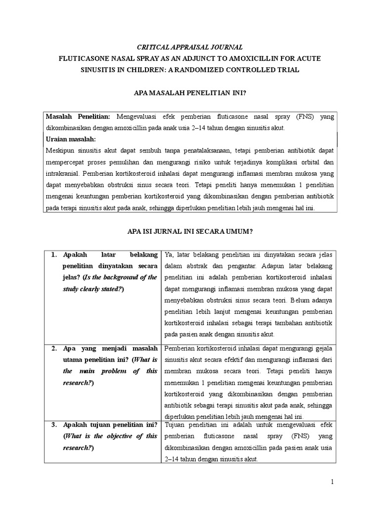 Critical Appraisal Journal | PDF