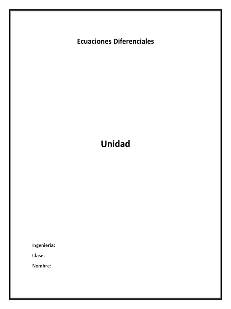 Portada Ecuaciones Diferenciales | PDF Portada Ecuaciones Diferenciales | PDF