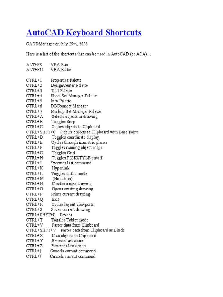 Autocad Shortcuts | PDF