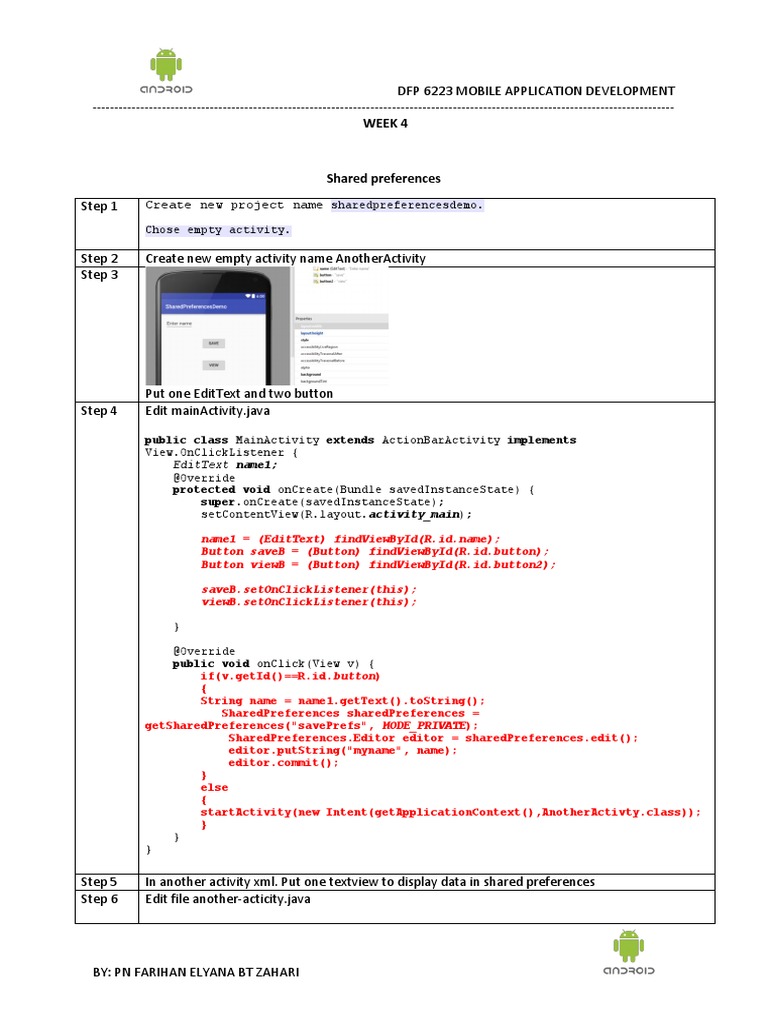 Latihan Shared Preferences Android Studio | PDF | Software Engineering ...