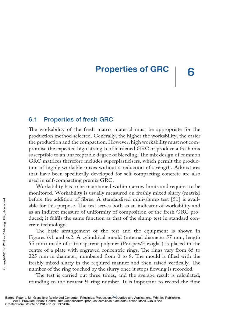 Glassfibre Reinforced Concrete Principles, Product... - (6 Properties of GRC) | PDF | Composite ...