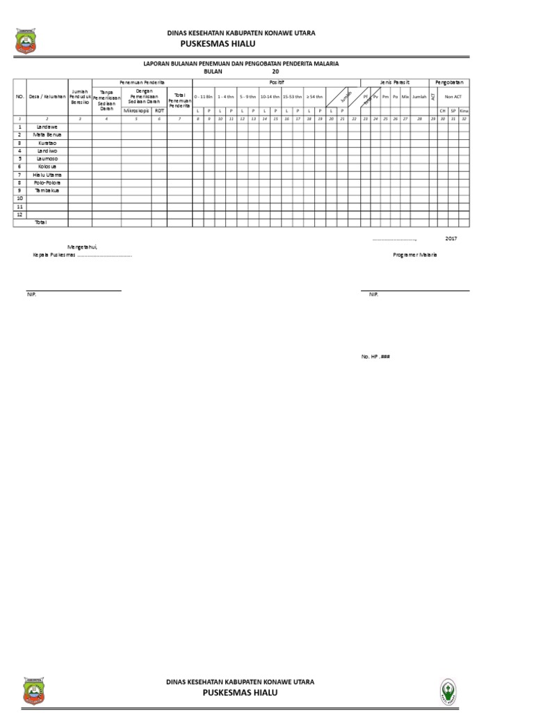 Format Laporan Malaria | PDF
