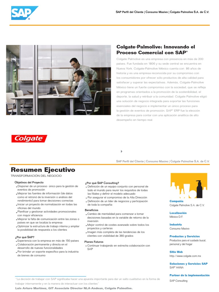 Perfil Colgate | PDF | Sap Se | Toma de decisiones