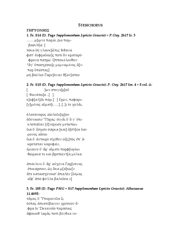 Stesichorus Et Ibycus PDF | PDF