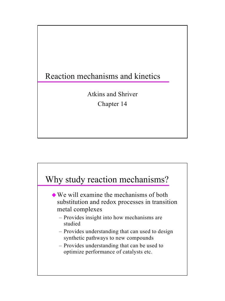 Reaction Mechanisms and Kinetics | PDF | Chemical Reactions ...
