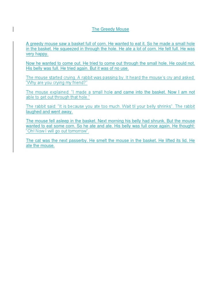 The Greedy Mouse | PDF