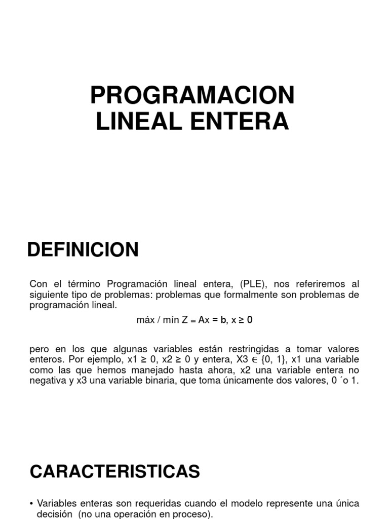 Programacion Lineal Entera Anghelo Power Point | PDF | Programación ...