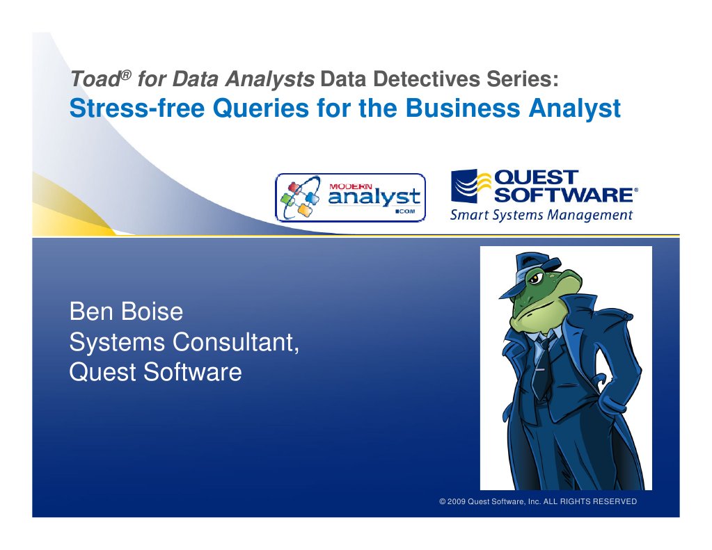 Quest - Stress Free SQL Queries-Slides | PDF | Sql | Digital Technology