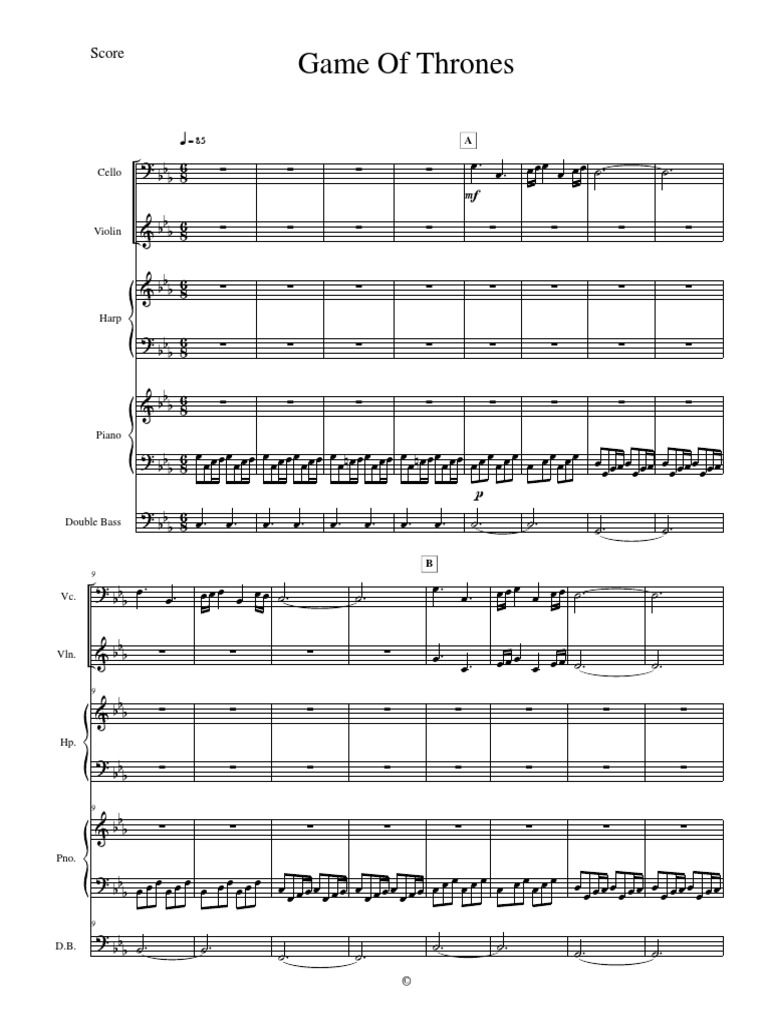 Game of Thrones | PDF | Continuous Pitch Instruments | Musical Compositions