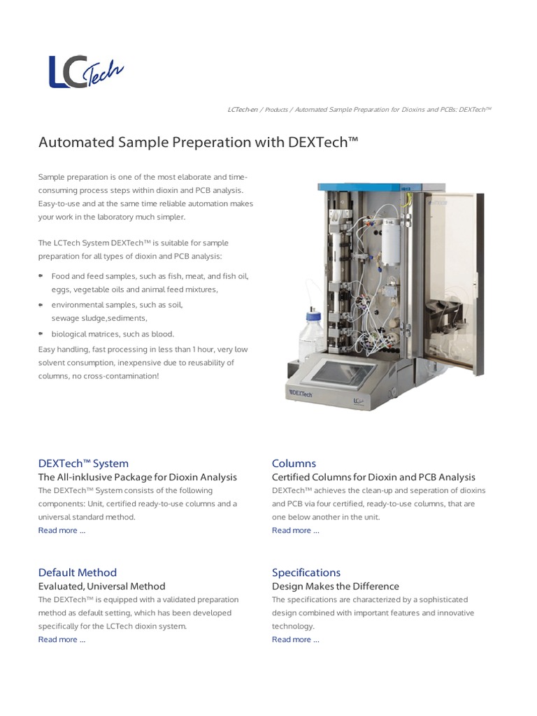 Automated Sample Preparation For Dioxins and Pcbs Dextechtm | PDF ...