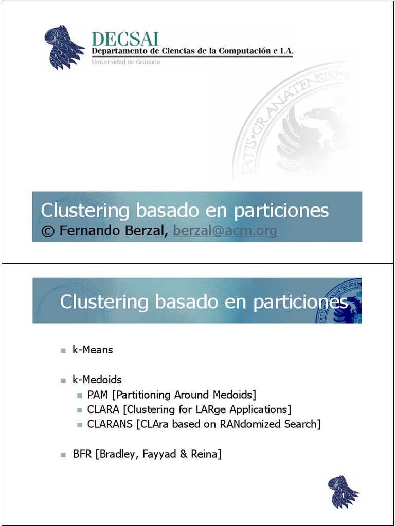 41 Clustering Partitional Pdf Algoritmos Y Estructuras De Datos Áreas De Informática