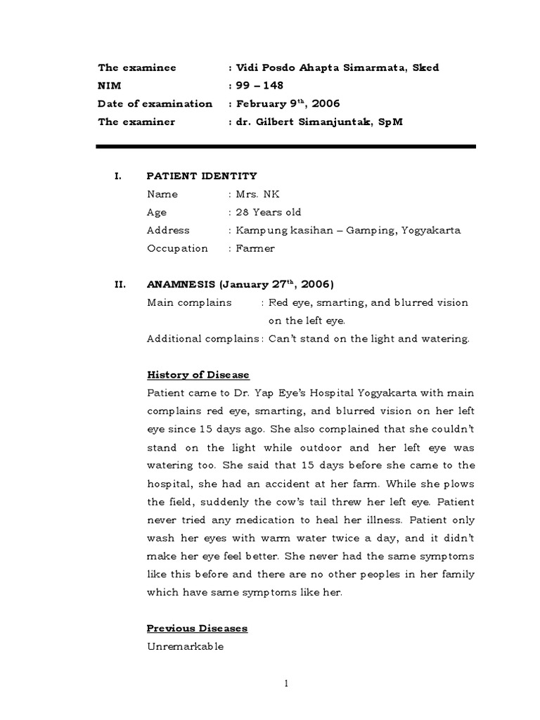 Eye Exam Report | PDF | Eye | Ophthalmology