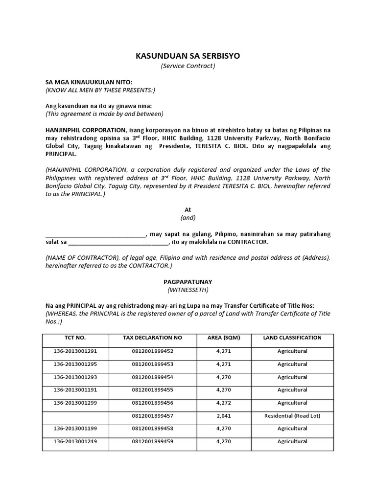 Service Contract for Property Oversight | PDF | Government Information ...