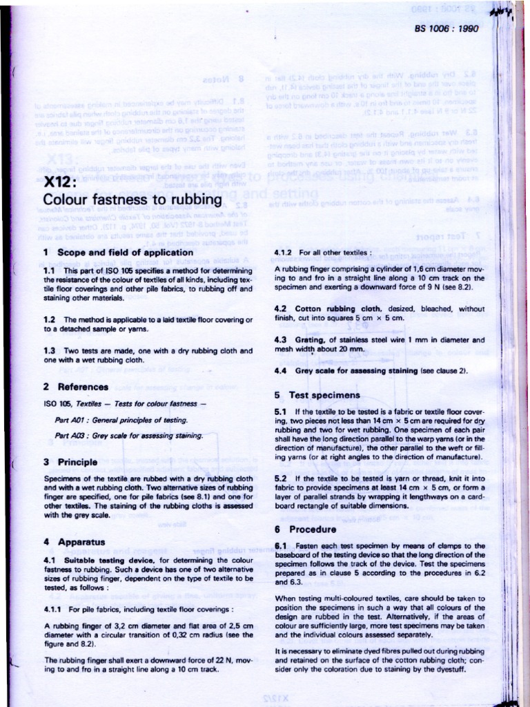 Rubbing Test Method | PDF | Textiles | Yarn
