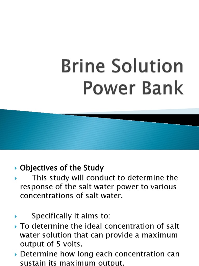 Brine Solution Power Bank | Technology | Electrical Engineering
