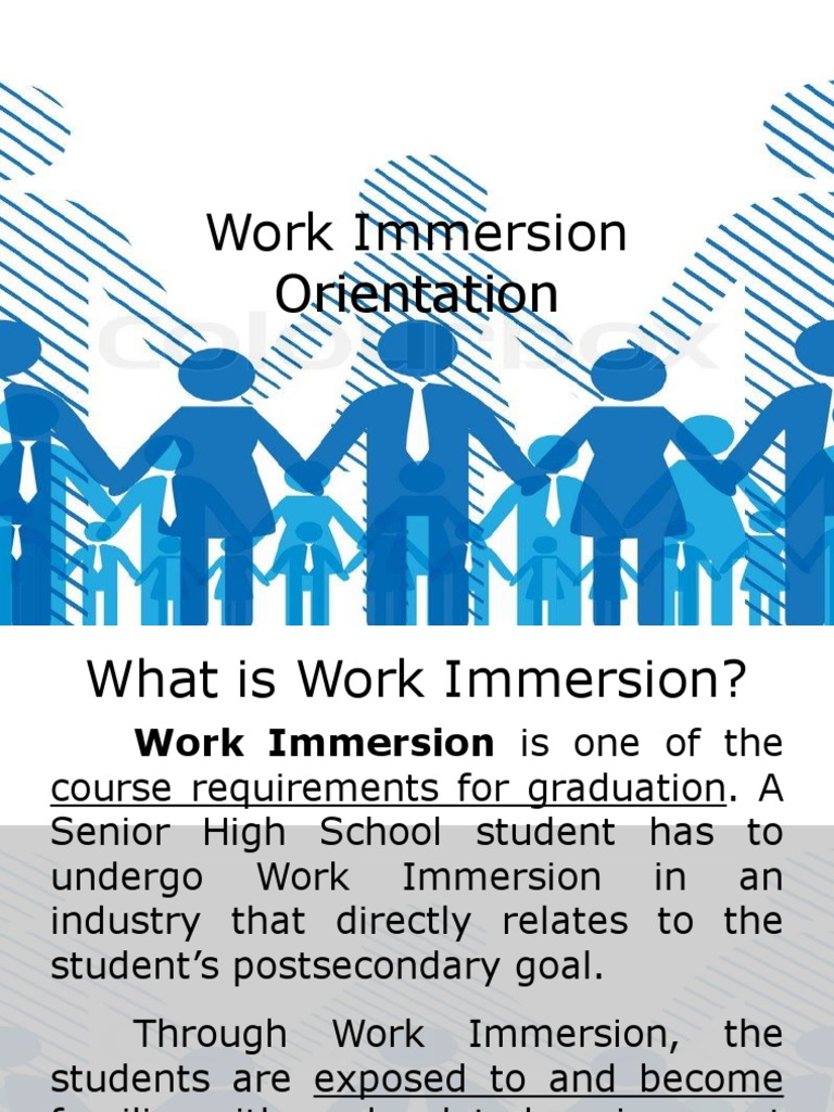 Work Immersion Orientation Pdf Employment Personal Protective