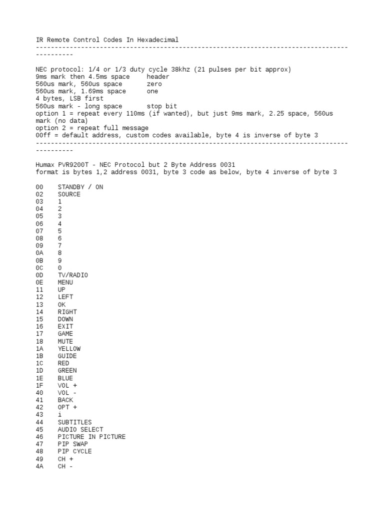 Remote Codes | PDF | Compact Disc | Dvd