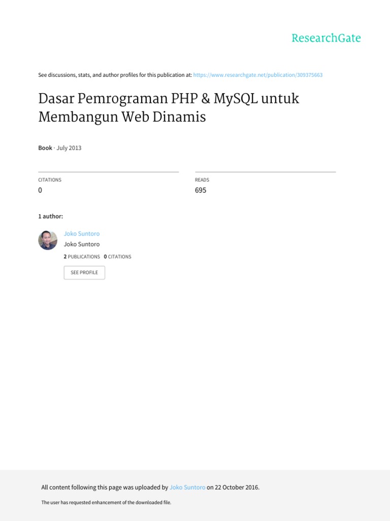 Dasar Pem Rogram An PHP Mysql | PDF